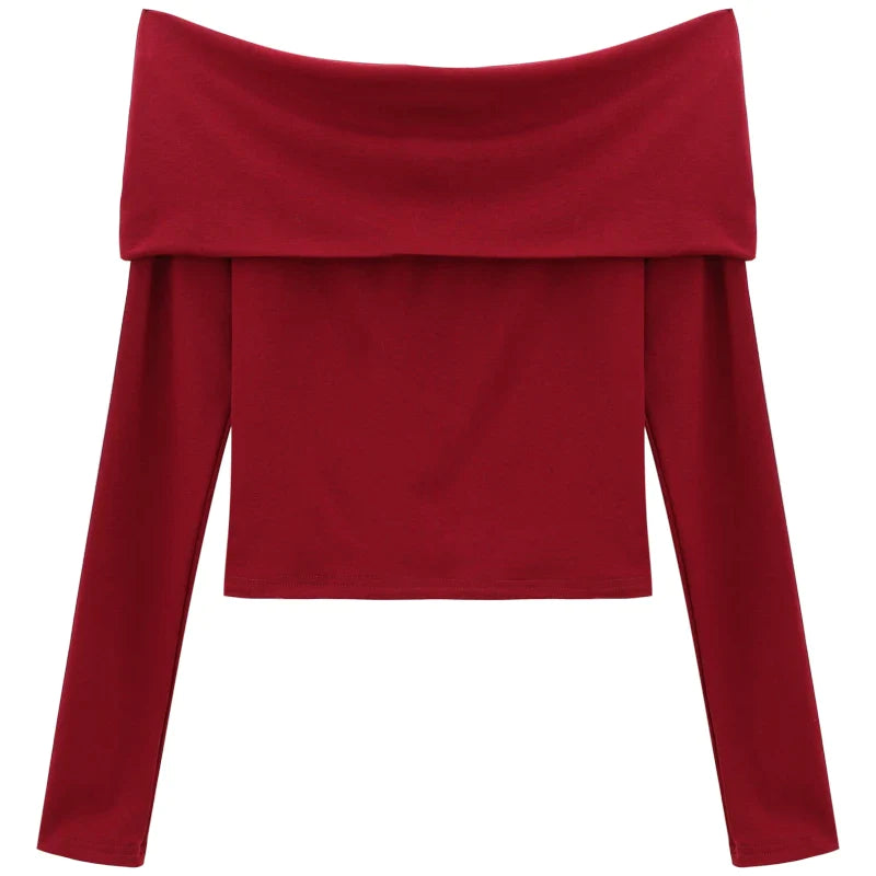 Red Off Shoulder Crop Top Urban Uniq